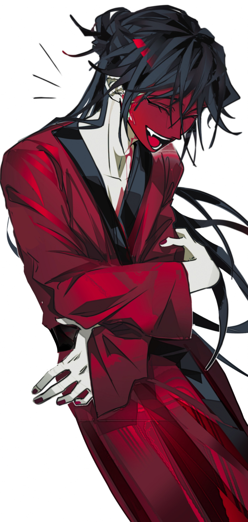 Safebooru - 1boy black hair bleeding blood blood on chest blood on face blood on neck chinese ...