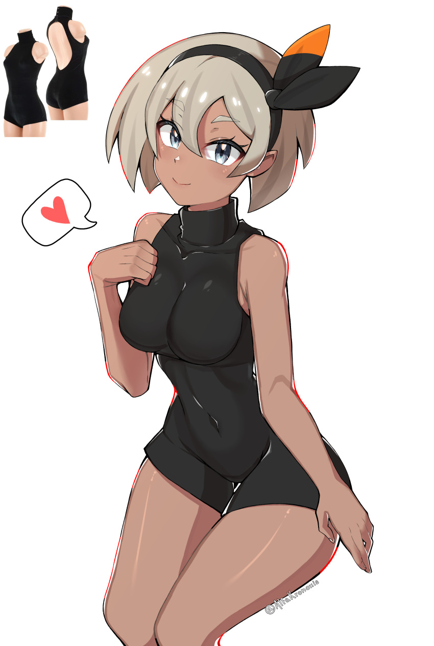 Safebooru - 1girl absurdres alternate costume bea (pokemon) black dress black hairband breasts ...