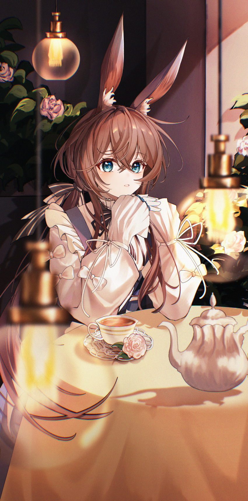 Safebooru - 1girl absurdres amiya (arknights) animal ear fluff animal ears arknights blue eyes ...