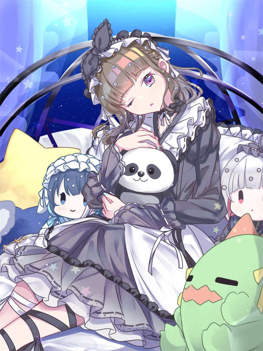 Safebooru - 1girl alternate costume black dress blunt bangs brown hair ...