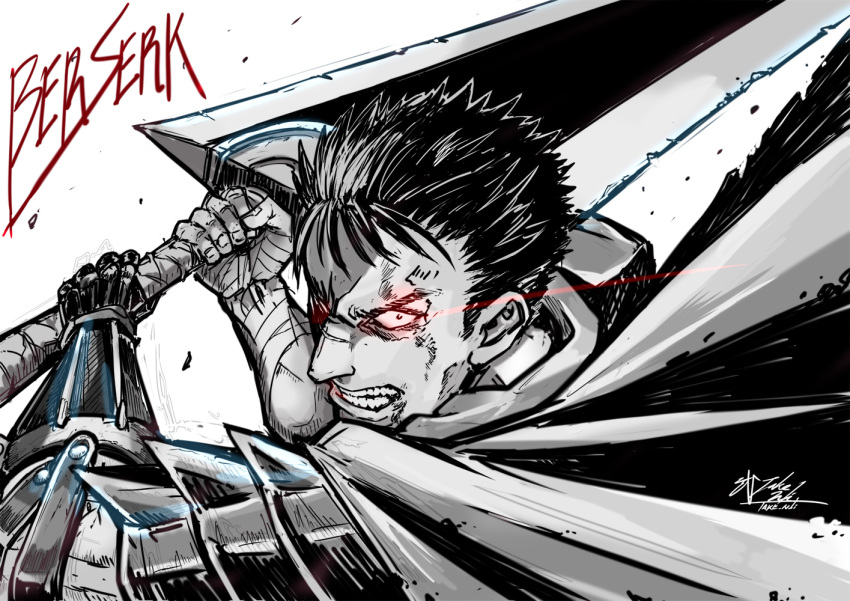 Safebooru - 1boy armor berserk cape clenched teeth commentary copyright ...