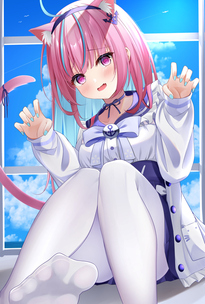 Safebooru - 1girl :q @ @ absurdres ahoge anchor hair ornament animal ear fluff animal ears bangs ...