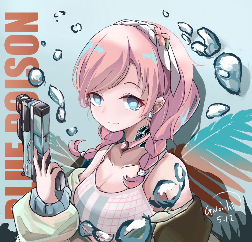 Safebooru - 1girl arknights artist name blue eyes blue poison (arknights) blue poison (shoal ...
