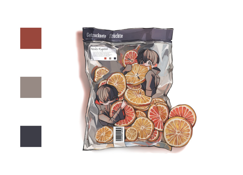 Safebooru - 2boys absurdres ahoge bangs barcode black coat black eyes ...