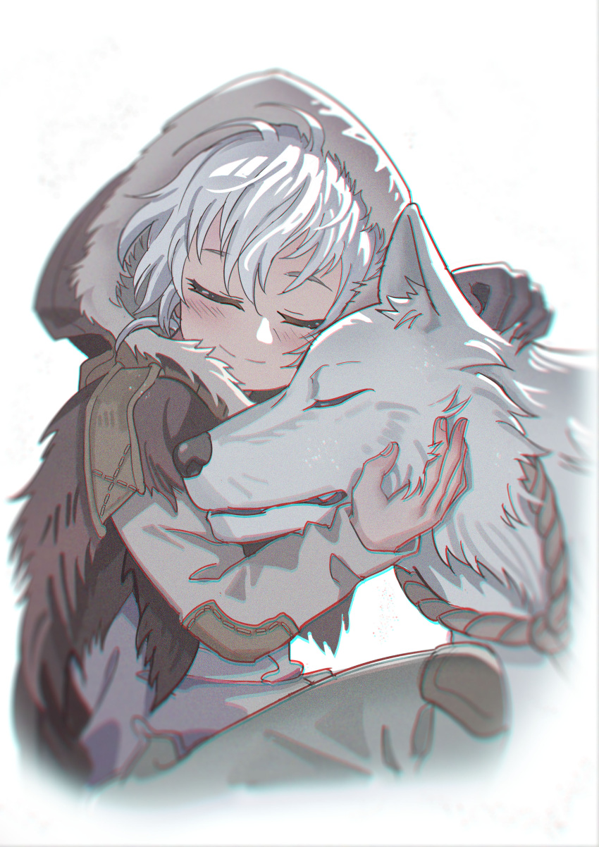 Safebooru - 1boy absurdres animal bangs black gloves blush closed eyes ...