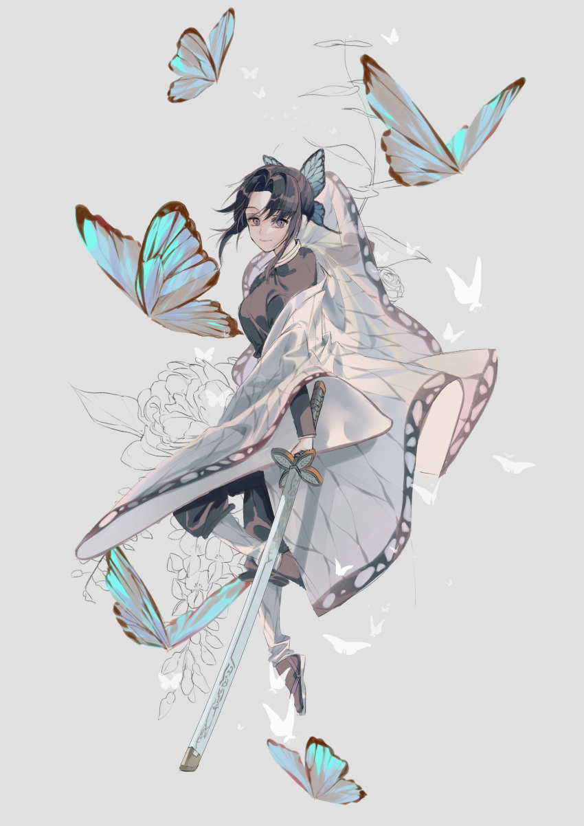 Safebooru - 1girl absurdres black hair bug butterfly butterfly wings ...