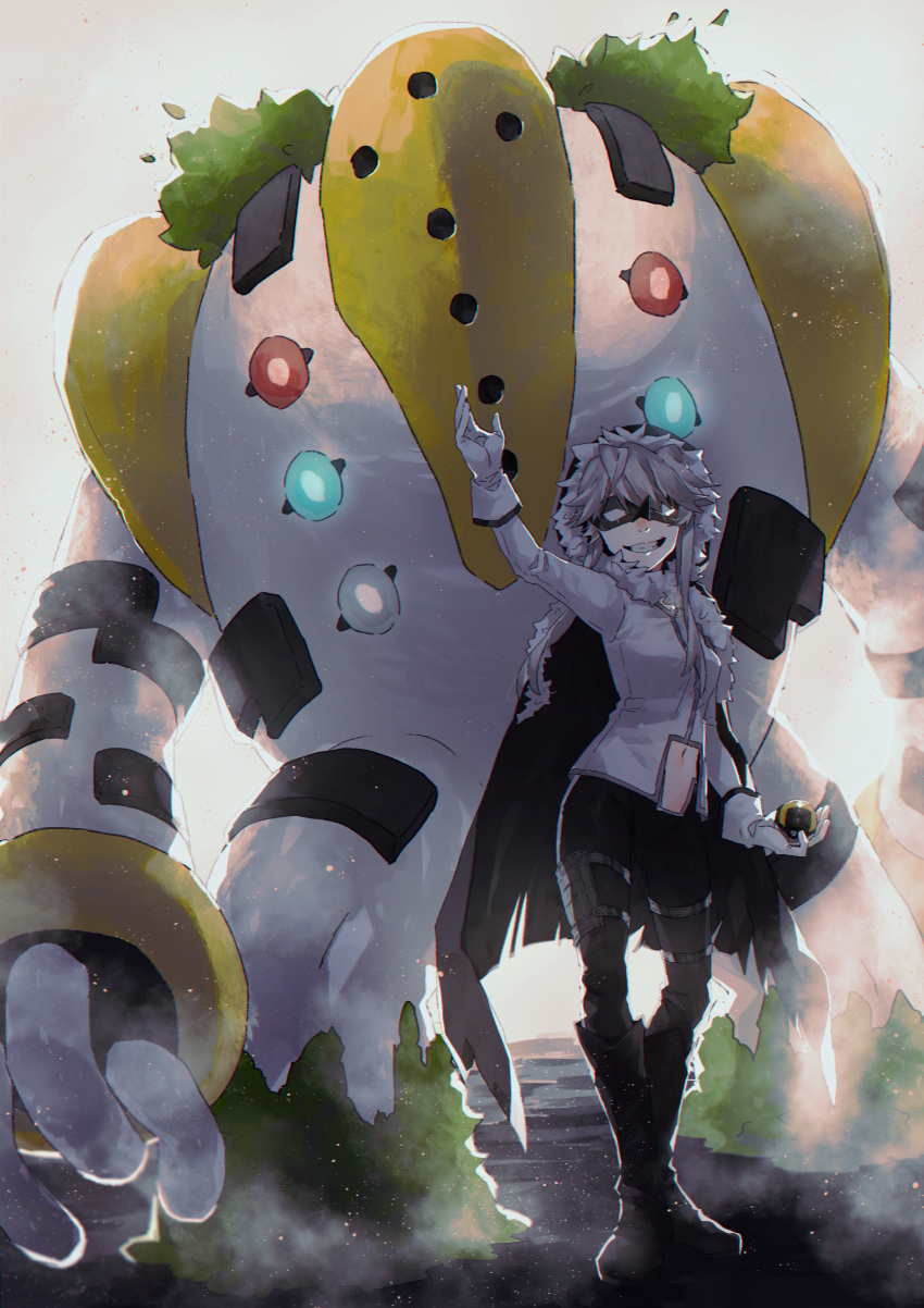 Safebooru - 1girl absurdres black cloak black feathers boots breasts cloak clothing cutout ...