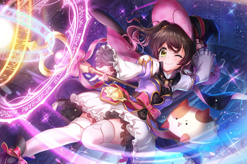 Safebooru - 1girl blush d4dj dress long hair official art ohnaruto muni purple hair smile ...