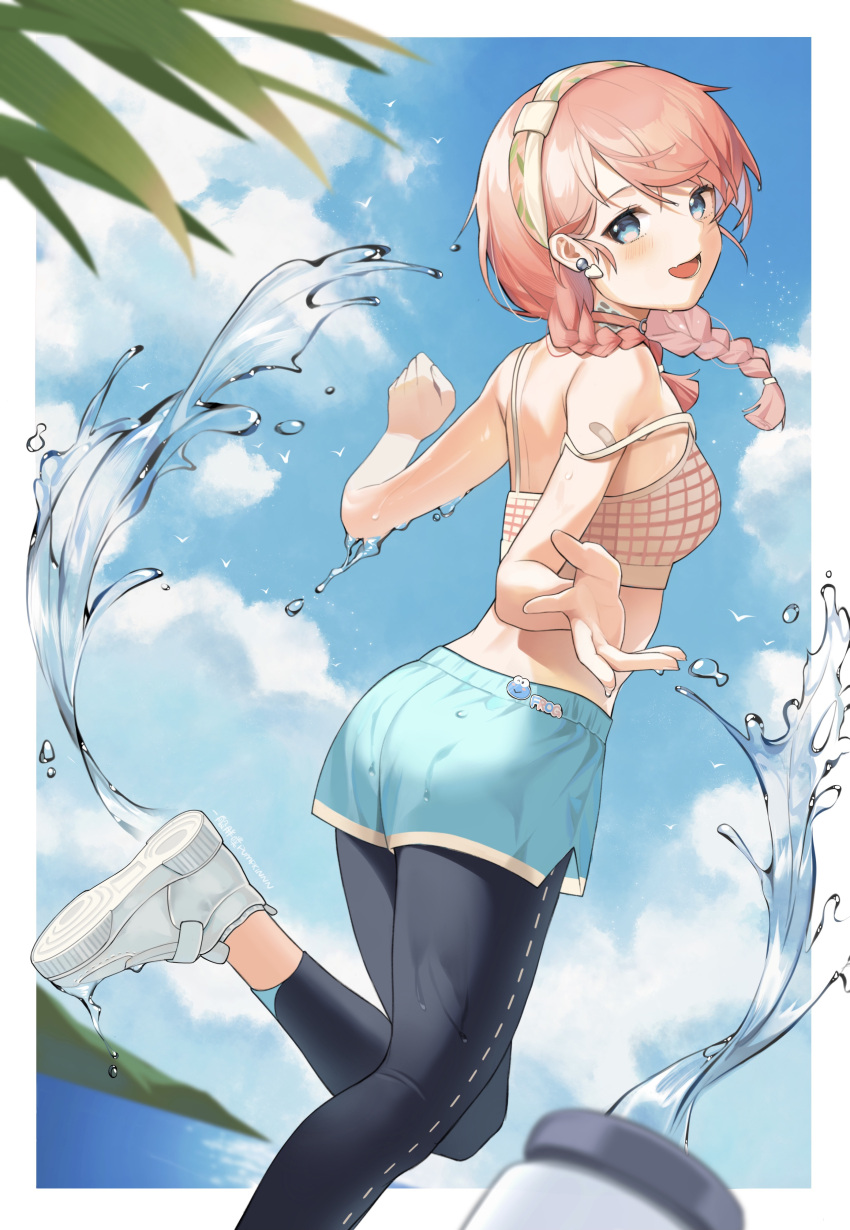 Safebooru - 1girl :d absurdres arknights ass bandaid bandaid on arm bangs bare shoulders black ...