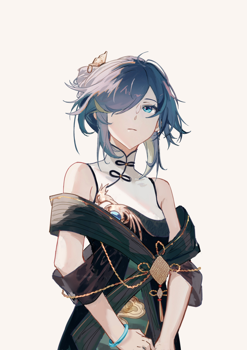 Safebooru - 1girl absurdres alternate hairstyle bird blue eyes china dress chinese clothes dress ...