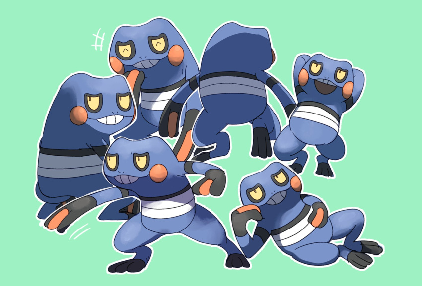 Safebooru - +++ arms behind head closed eyes croagunk gen 4 pokemon ...