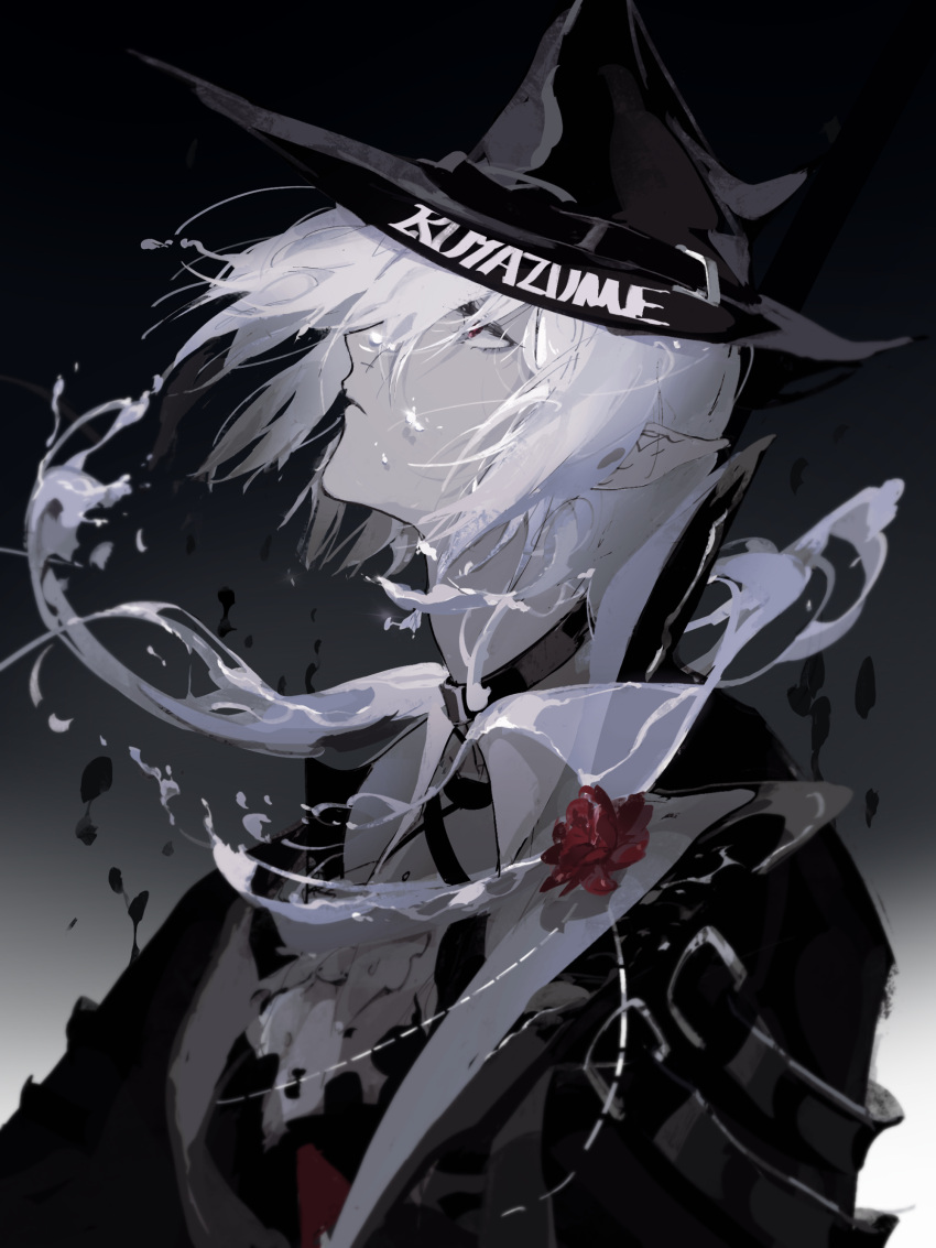 Safebooru - 1girl absurdres arknights ascot black background black ...