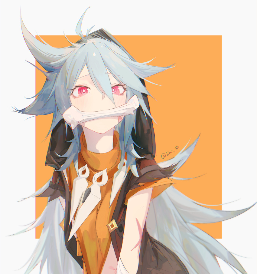 Safebooru - 1boy absurdres ahoge bangs bone darah genshin impact grey hair hair between eyes ...