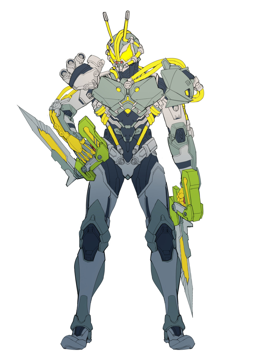 Safebooru - 1boy absurdres antennae armor catball1994 dagger dual ...