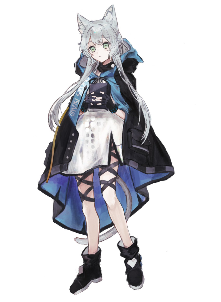 Safebooru - 1girl animal ear fluff animal ears arknights black coat black footwear black gloves ...