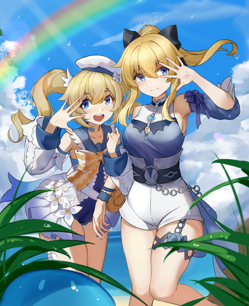 Safebooru - 2girls absurdres barbara (genshin impact) barbara (summertime sparkle) (genshin ...