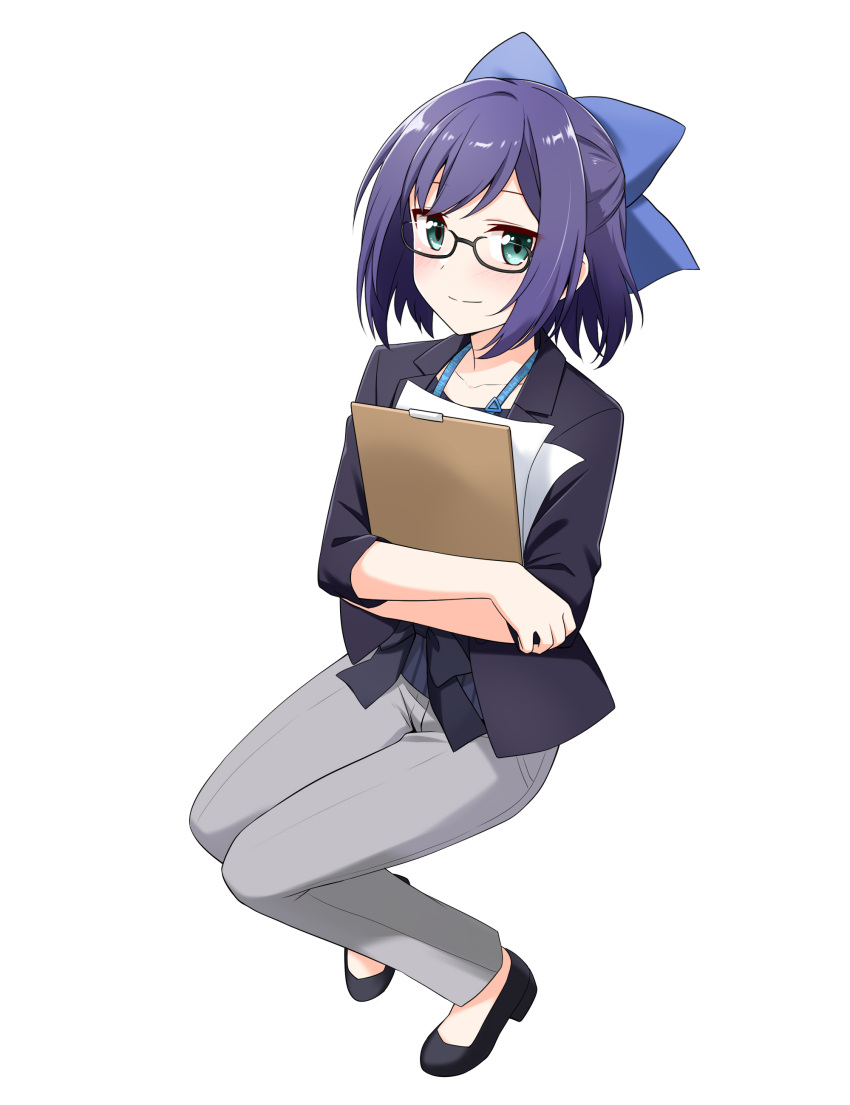 Safebooru - 1girl a-chan (hololive) absurdres aqua eyes bangs black-framed eyewear black jacket ...