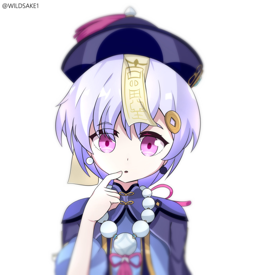 Safebooru - 1girl bangs bead necklace beads blurry bow coin hair ornament commentary earrings ...