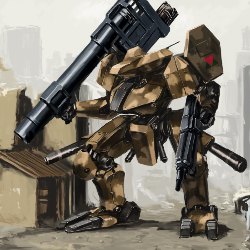 Safebooru - camouflage dual wielding front mission gun highres holding ...