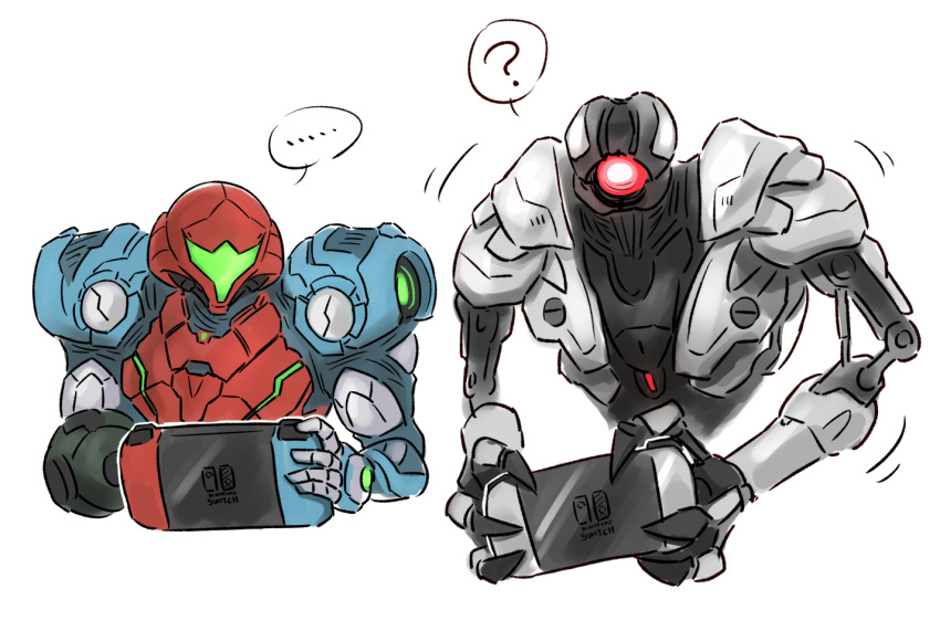 Safebooru - 1girl alien arm cannon armor claws dragon wings glowing gun ...