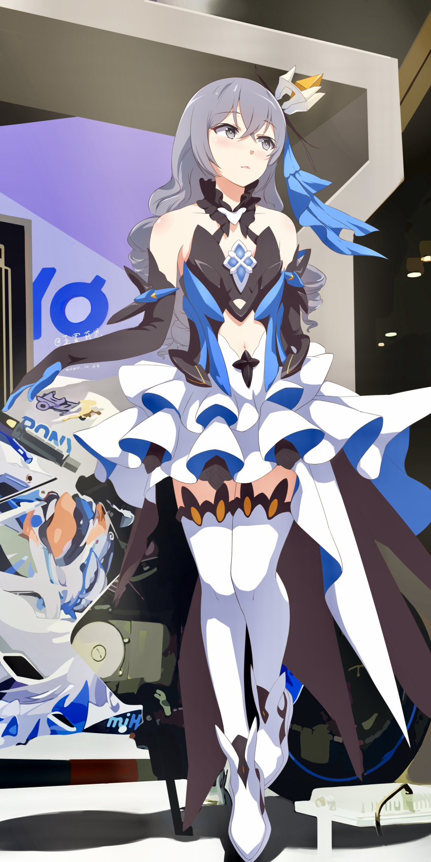 Safebooru - 1girl absurdres bangs bare shoulders black gloves blush breasts bronya zaychik ...