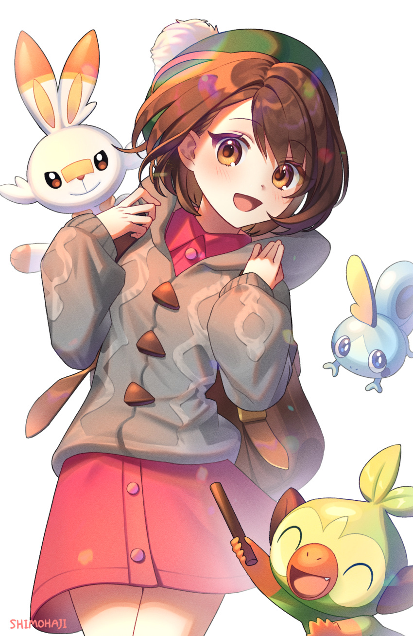 Safebooru - 1girl :d backpack bag blush bob cut brown bag brown eyes ...