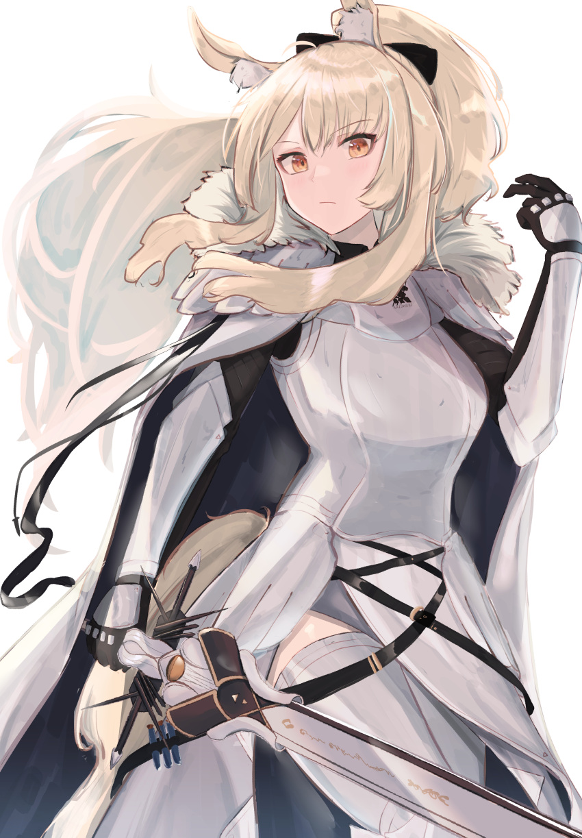 Safebooru - 1girl absurdres animal ear fluff animal ears arknights armor bangs black gloves ...