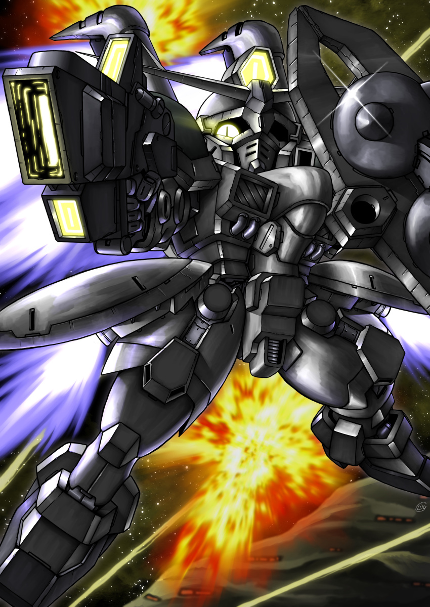 Safebooru - absurdres amakusa (mobile suit) beam rifle chibi crossbone ...