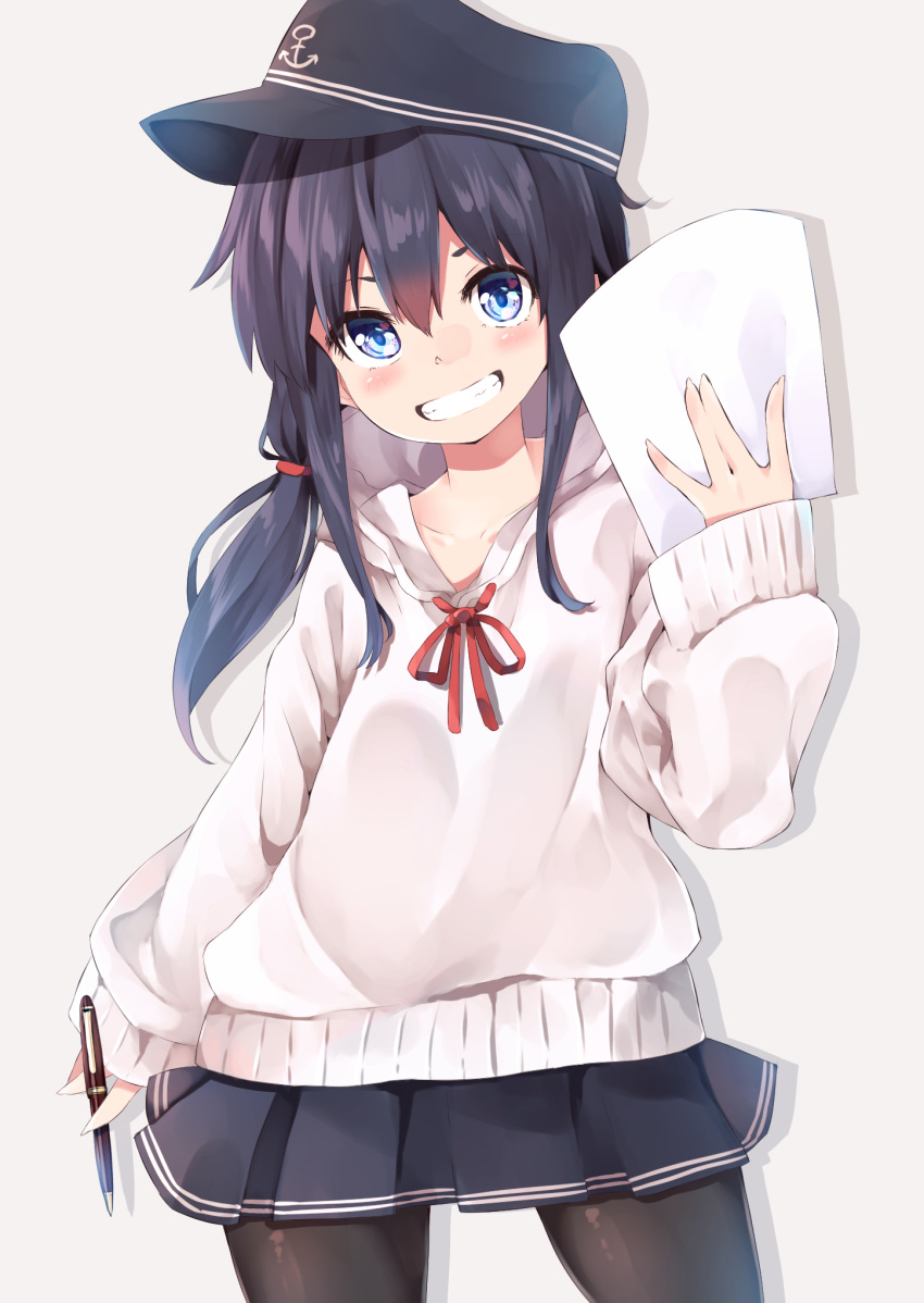 Safebooru - 1girl akatsuki (kancolle) alternate hairstyle anchor symbol black hair blue eyes ...