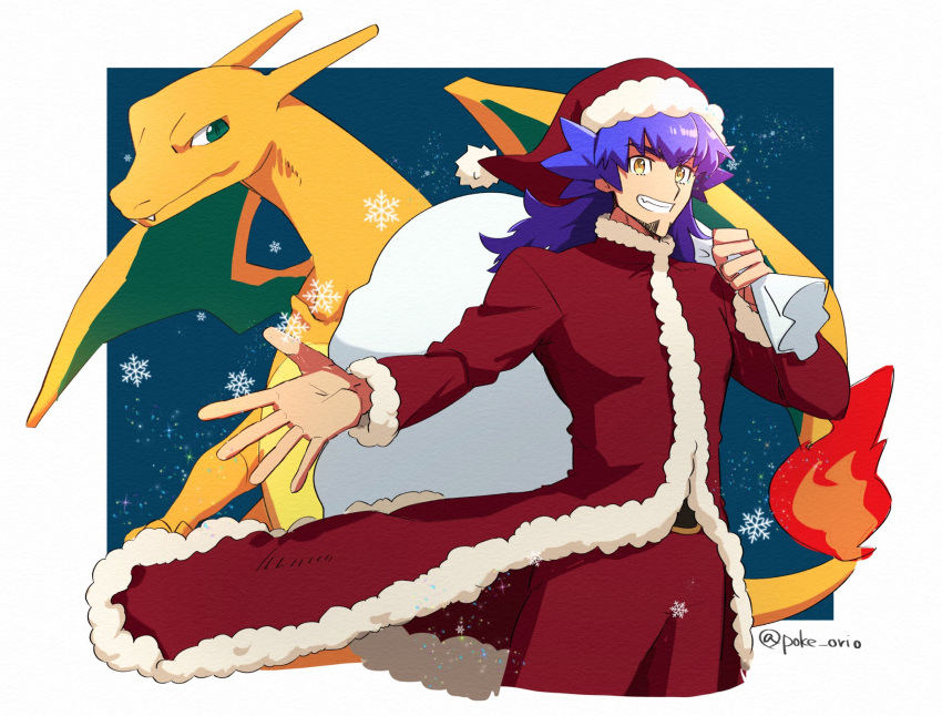 Safebooru - 1boy alternate costume bangs charizard coat commentary ...