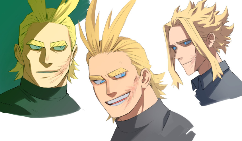 Safebooru - 1boy all might black sweater blonde hair blue eyes blue ...