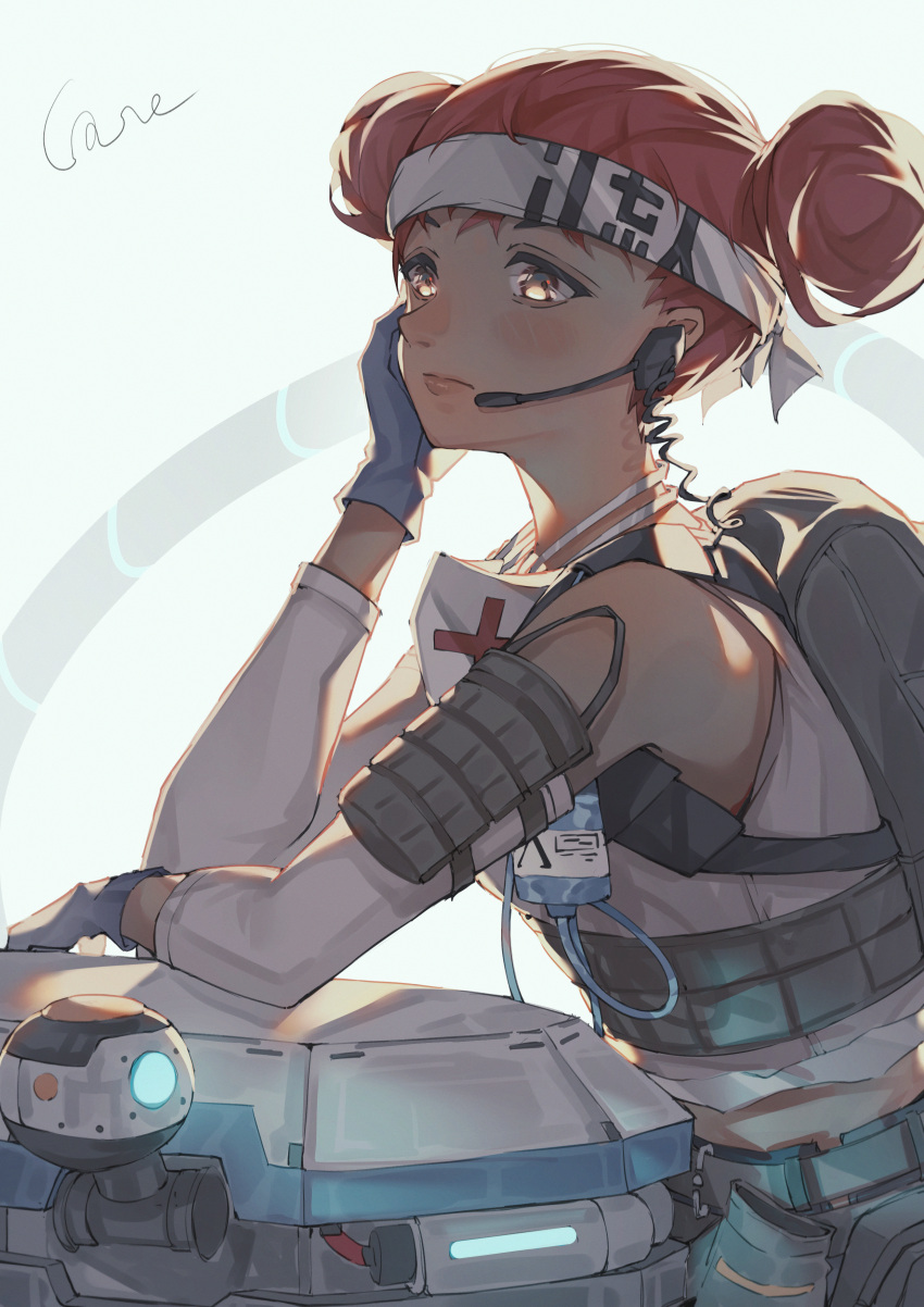 Safebooru - 1girl absurdres animification apex legends backpack bag belt blue gloves brown eyes ...