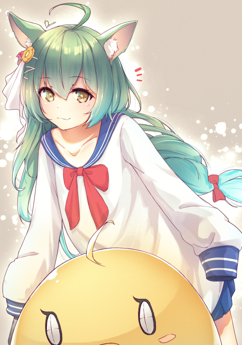 Safebooru - 1girl :3 ahoge akashi (azur lane) animal ear fluff animal ears artist name azur lane ...
