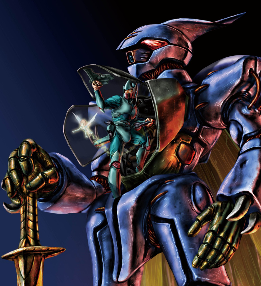 Safebooru - 1boy 1girl brown eyes cham fau cockpit dunbine fairy ...