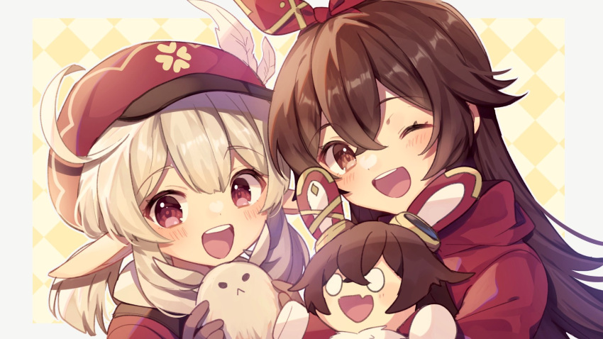 Safebooru - 2girls ahoge amber (genshin impact) bangs baron bunny (genshin impact) blonde hair ...