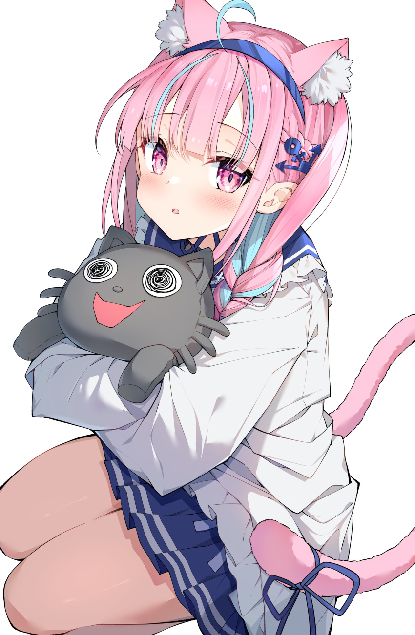 Safebooru - 1girl absurdres ahoge anchor hair ornament animal ear fluff animal ears bangs blue ...