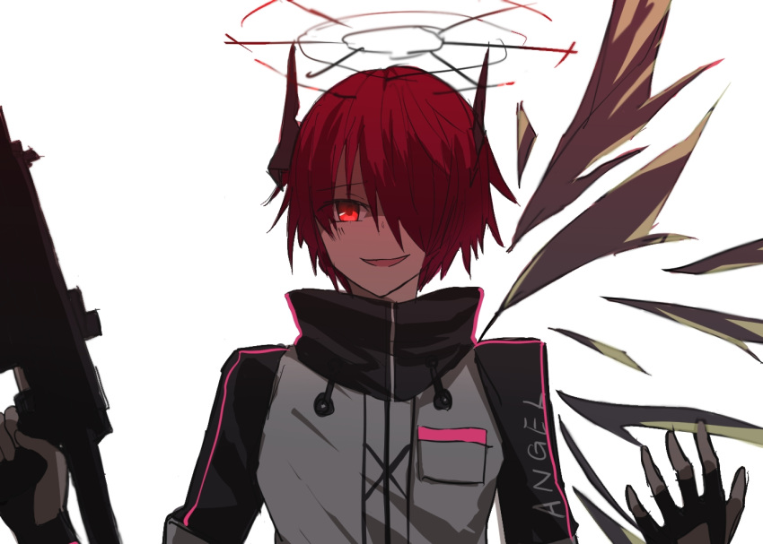 Safebooru - 1girl arknights demon horns energy wings exusiai (arknights ...