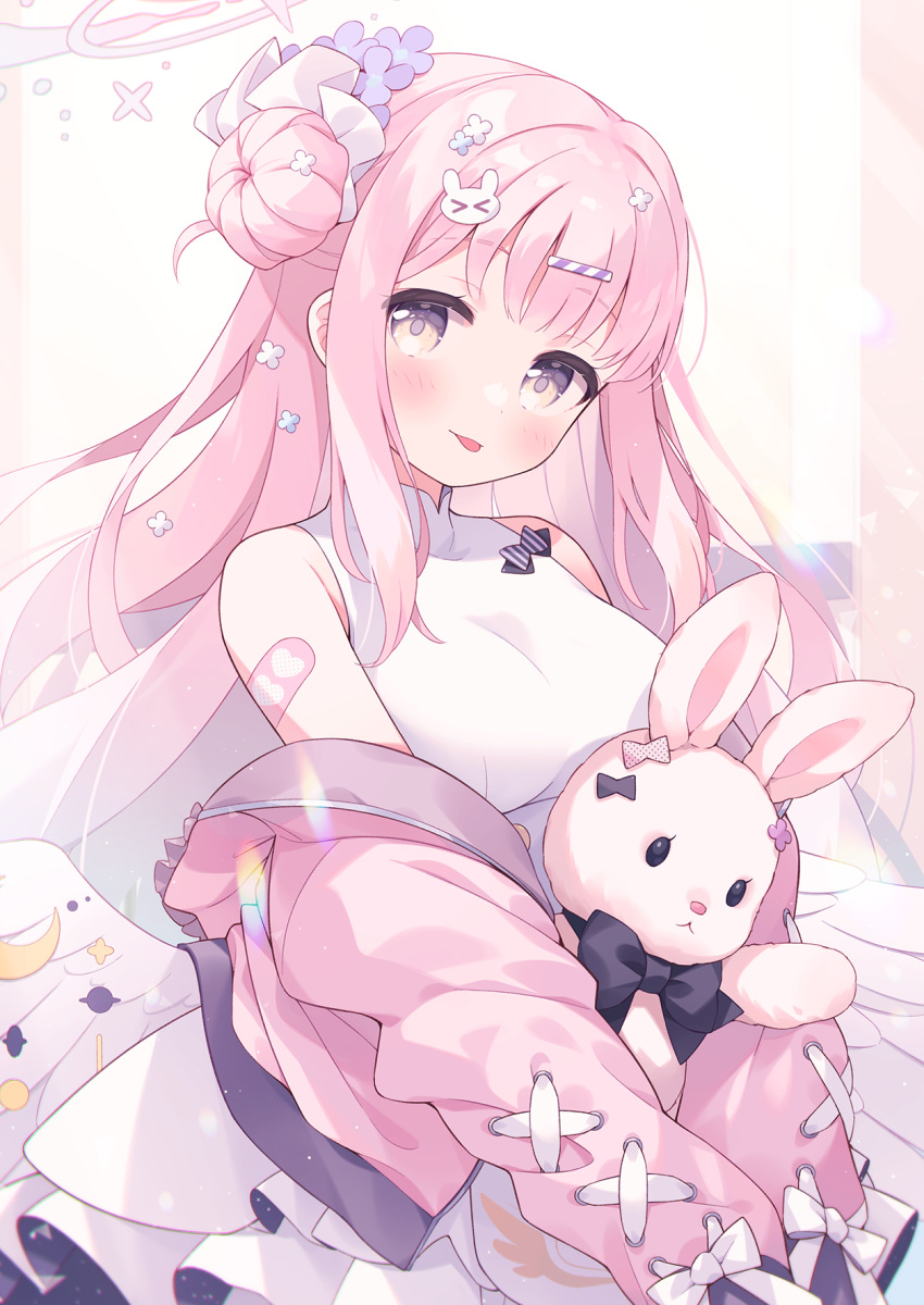 Safebooru - 1girl blue archive blush breasts dress flower hair bun hair ...