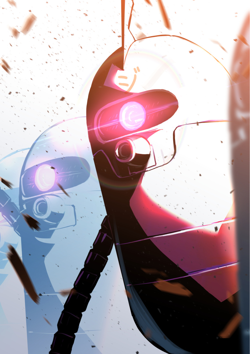 Safebooru - glowing glowing eye gundam highres horns kuri giepi looking ...