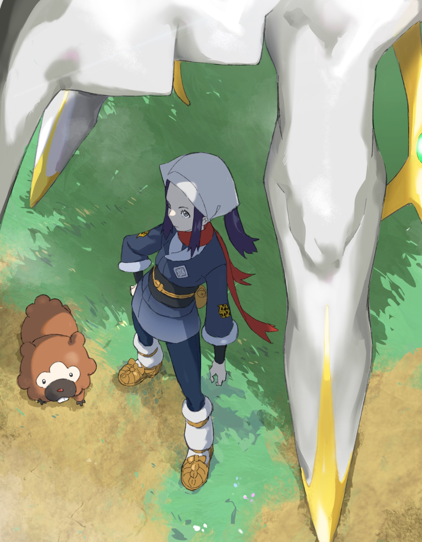 Safebooru - 1girl absurdres arceus arm at side bidoof blue legwear ...