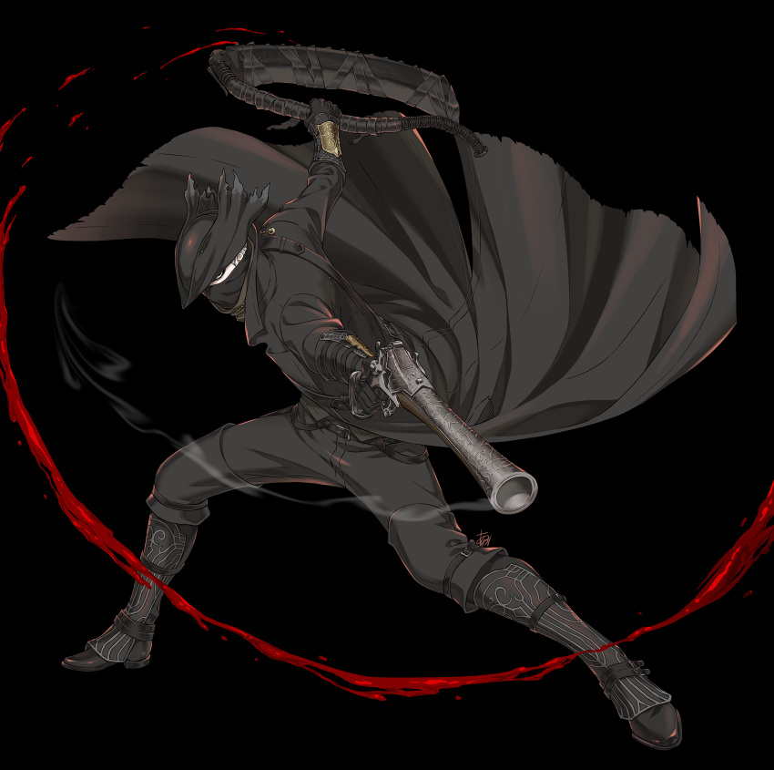 Safebooru - 1boy arizuka (catacombe) bloodborne boots cloak coat gloves ...