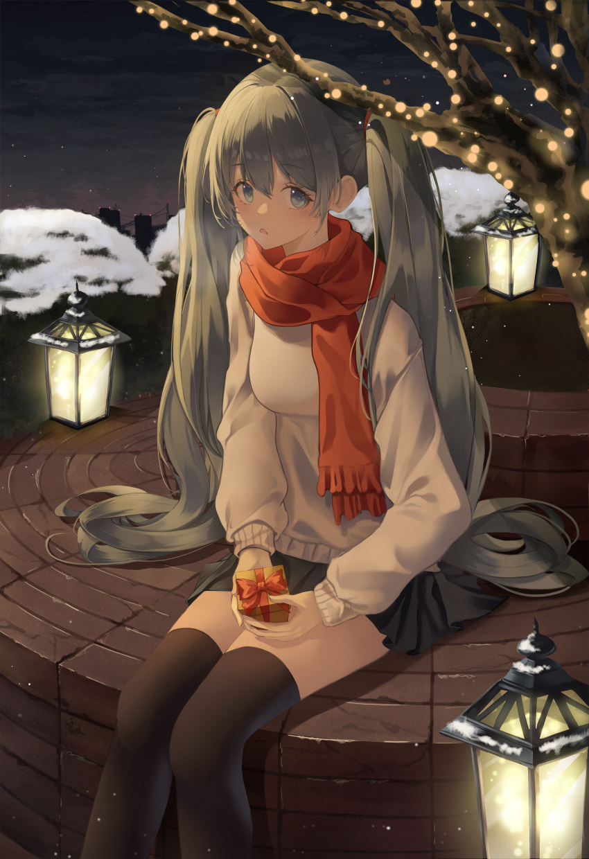 Safebooru - 1girl absurdres alternate costume aqua eyes aqua hair black legwear black skirt ...