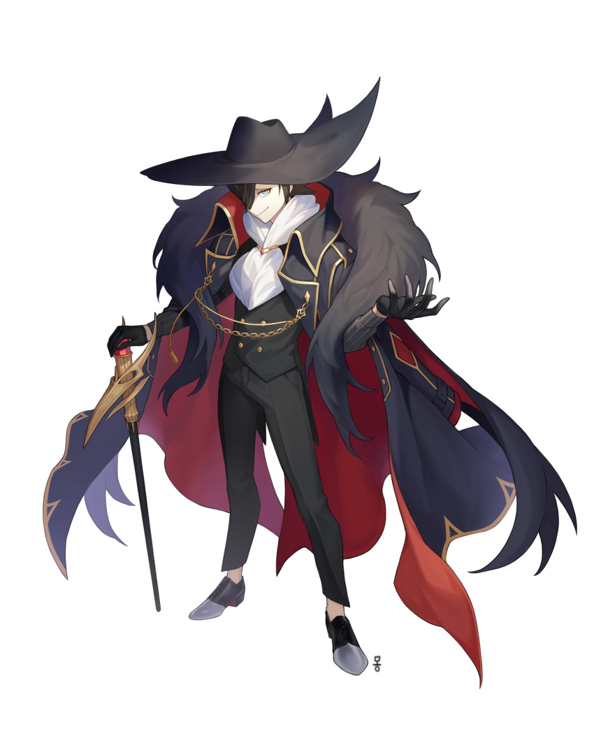 Safebooru - 1boy absurdres alternate costume bangs black footwear black gloves black hair black ...