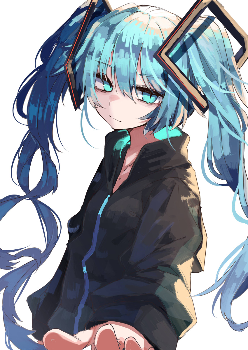 Safebooru - 1girl absurdres alternate costume aqua eyes aqua hair bangs black jacket closed ...