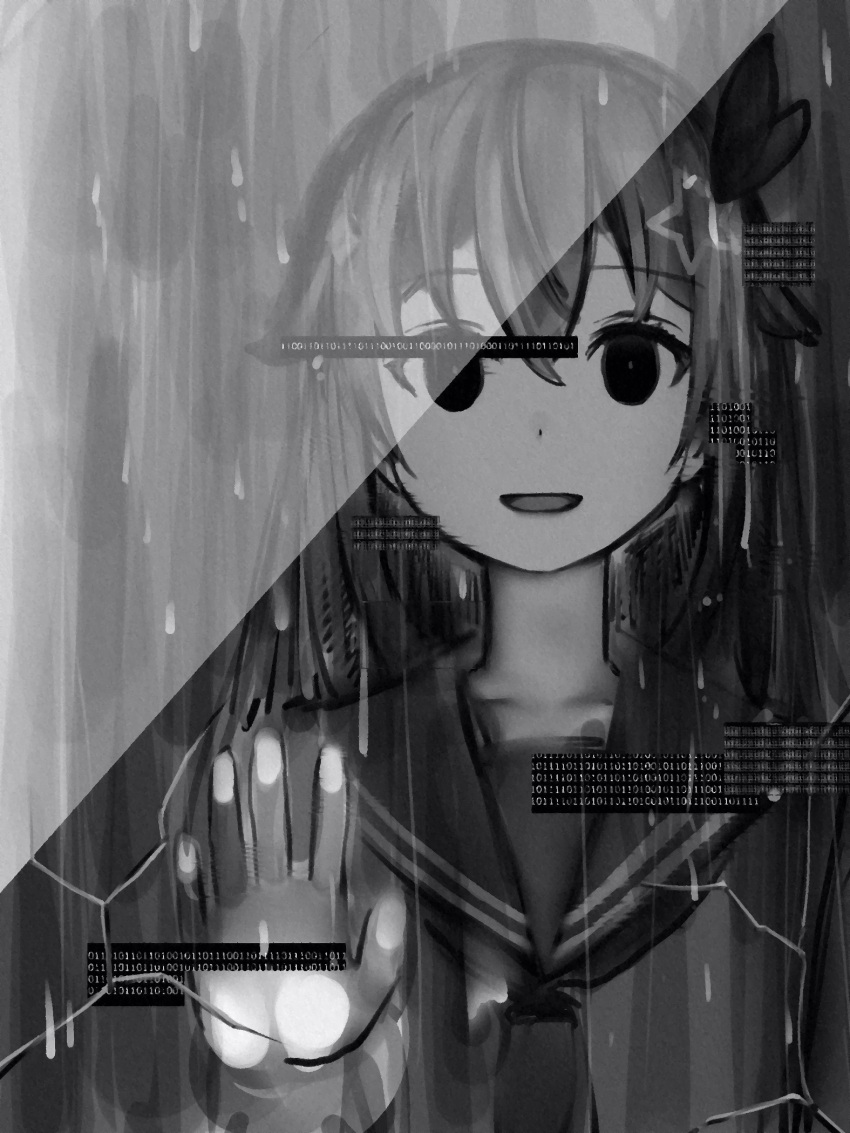 Safebooru - 1girl :d against fourth wall against glass binary bow ...