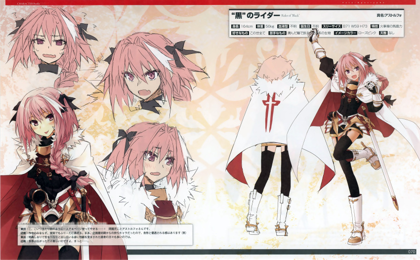 Safebooru - 1boy absurdres arm up artbook astolfo (fate) boots ...