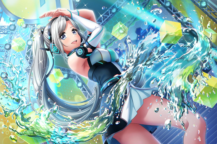 Safebooru - 1girl blush brown eyes d4dj dress grey hair long hair nijima ibuki official art ...