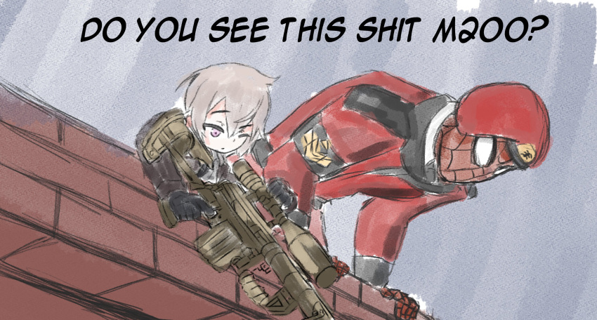 Safebooru - 1boy 1girl aiming bangs beret bolt action cheytac m200 ...