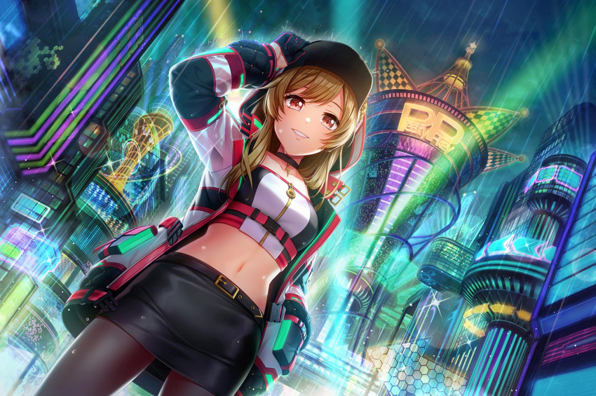 Safebooru - brown eyes brown hair d4dj jacket long hair smile yamate kyouko | 3616904