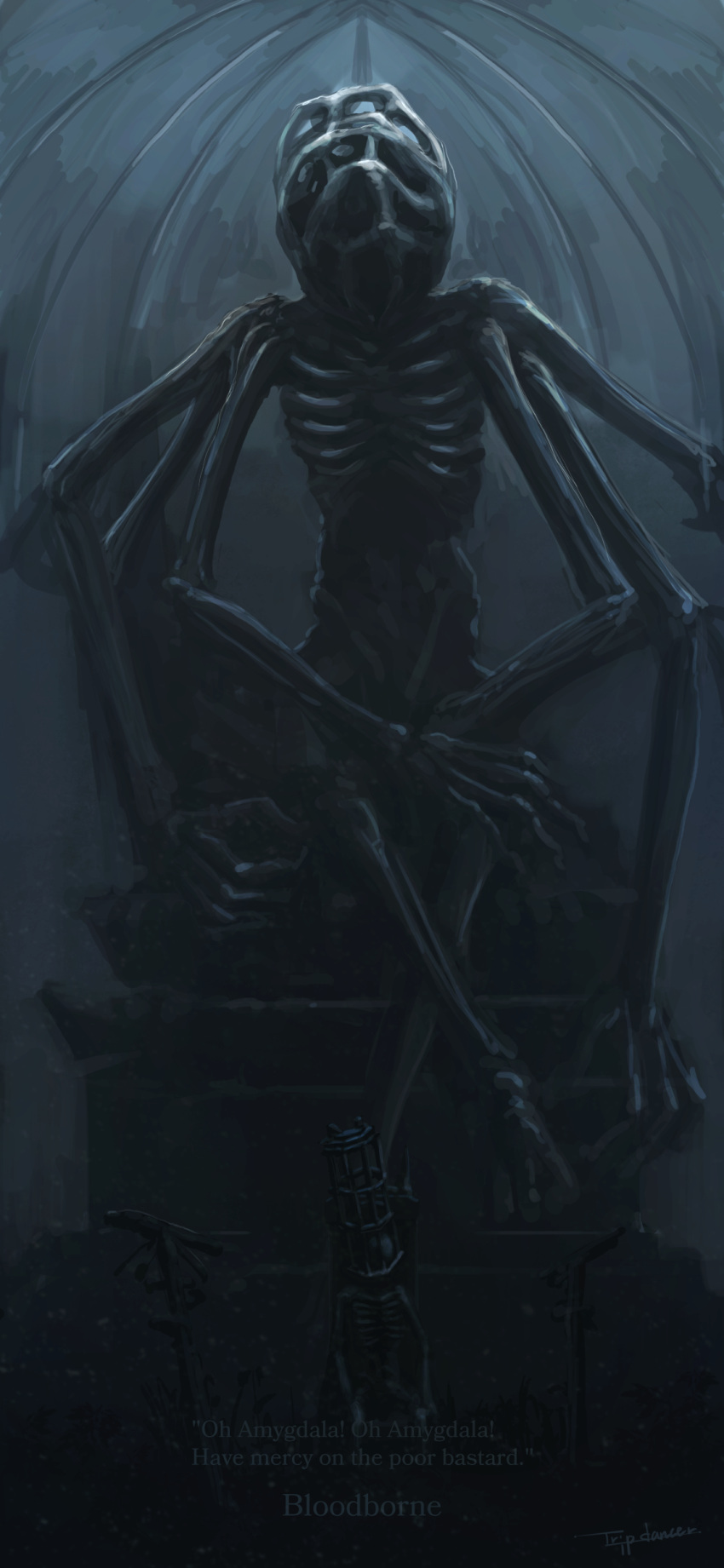Safebooru - absurdres amygdala artist name bloodborne cage chair ...